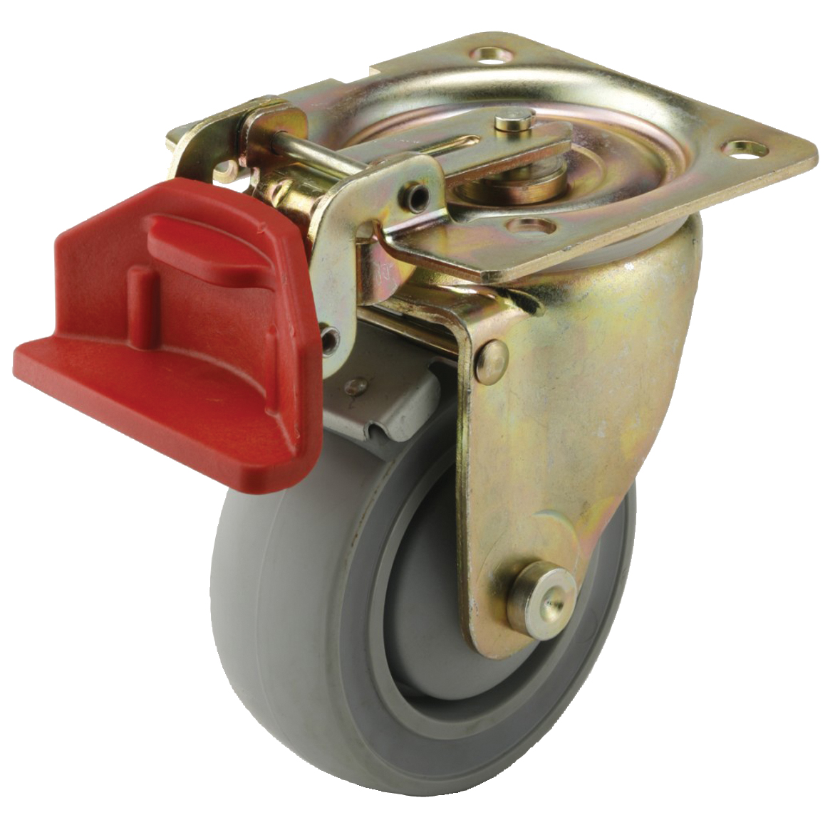 ET Series Medium-Duty Casters with Fixed-Position Brake - Revvo Caster